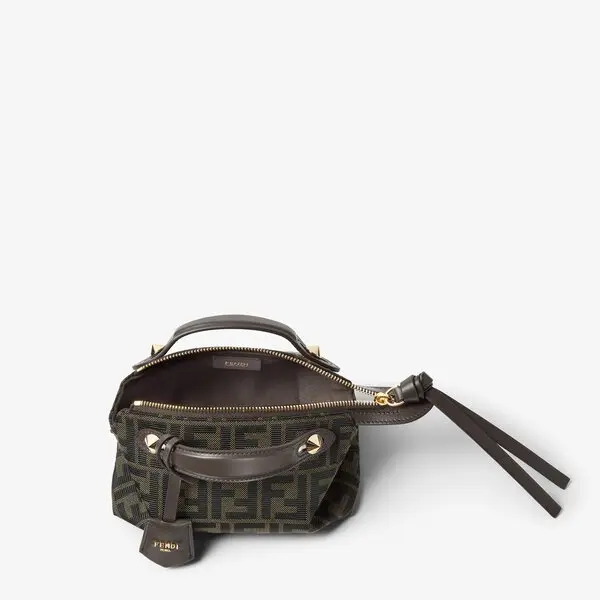 Fendi Ff Zucca Jacquard And Leather Mini Bag